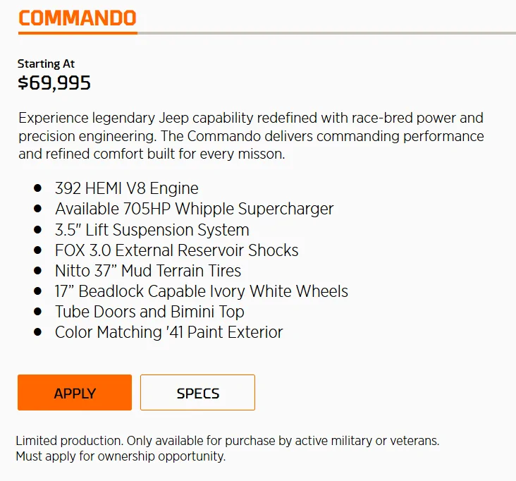 JEEP COMMANDO 392 LIMITED EDITION by Fox Factory Vehicles debuts for ...