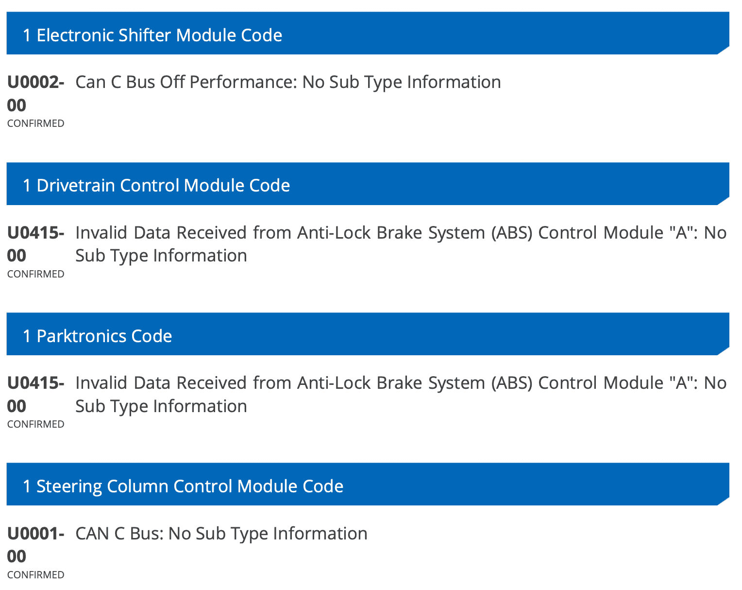"Service Shifter" Msg (CAN C Bus errors) - Fixes and parts changed ...