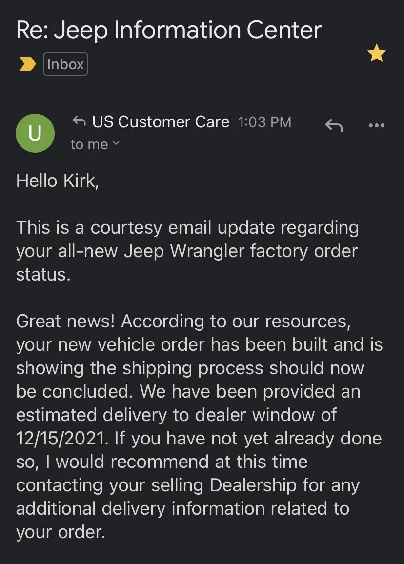 JL Window Sticker and Build Sheet Order Tracking | Page 1356 | Jeep ...