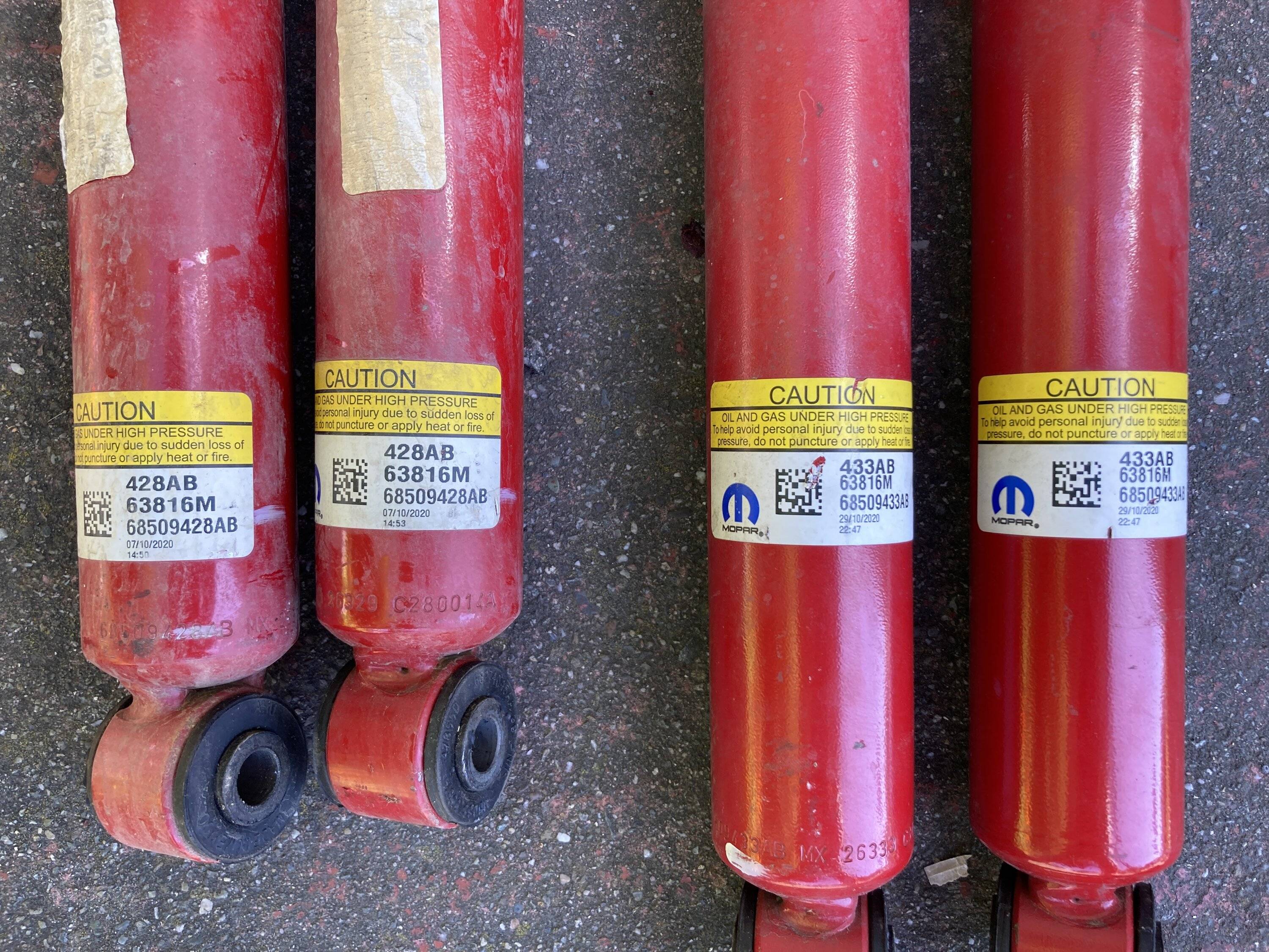 California - Rubicon/Willys Red Shocks - $50/set of 4 (less than 2000 ...